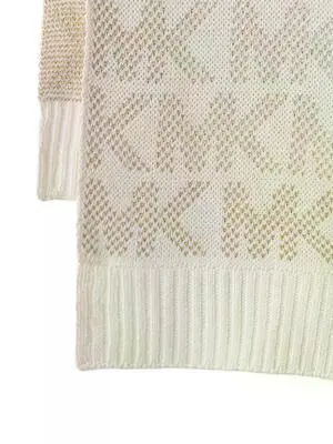 Michael Kors Monogram-knit Beanie Hat And Scarf Set
