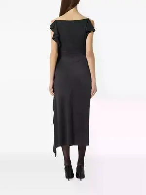 Blumarine Ruffled Side-slit Midi Dress