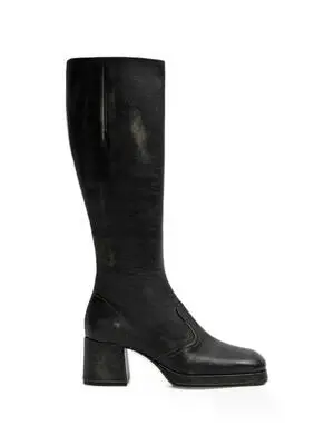 MIISTA Donna Square-toe Panelled Boots - Black