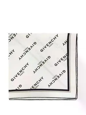 Givenchy Logo-pattern Silk Scarf - Neutrals
