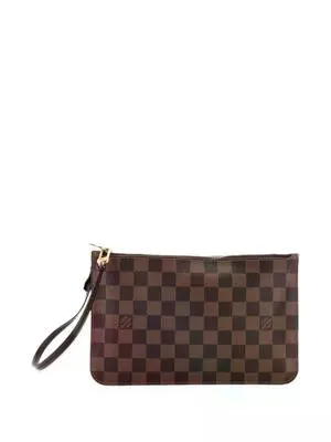 LOUIS VUITTON Neverfull Pochette Damier Large Pouch - Brown