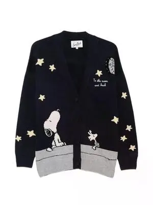 MC2 SAINT BARTH X Peanuts Snoopy-intarsia Star-embroidered Cardigan - Blue