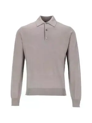 Alpha Studio Merino Wool Polo Shirt - Grey