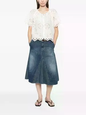 Matteau Broderie Blouse - White