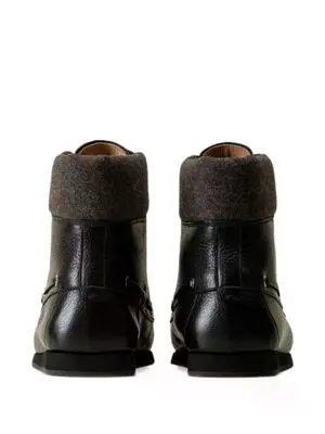 Car Shoe Grain Leather Ankle Boots