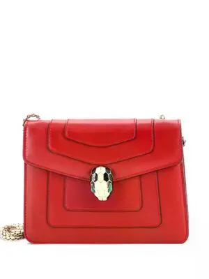 BVLGARI Serpenti Forever Square Shoulder Bag Leather Small Crossbody Bag