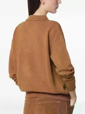 Alexandra Golovanoff Leon Cashmere Polo Sweater - Brown