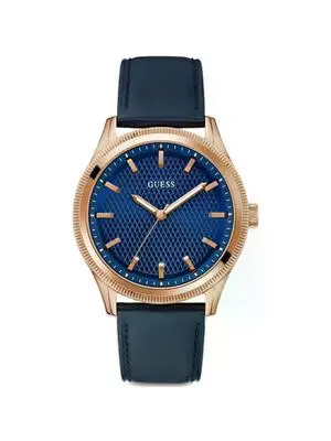Guess Textured-dial 44mm Watch - Blue
