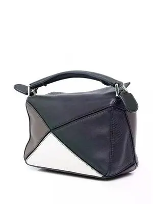 Loewe 2019 Mini Tricolor Calfskin Puzzle Satchel - Black