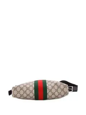 Gucci Web Messenger Bag Gg Coated Canvas Medium Crossbody Bag