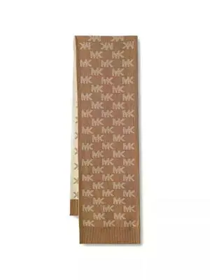Michael Kors Logo-knit Scarf And Beanie Hat Set