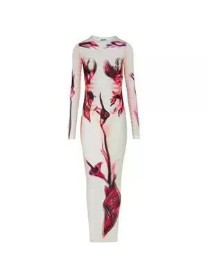JEAN PAUL GAULTIER Body Flowers Maxi Dress - Neutrals