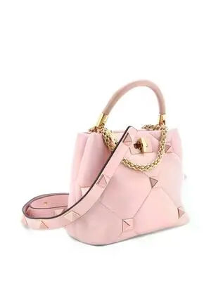 Valentino Garavani Roman Stud Top Handle Bag Quilted Leather Small Satchel