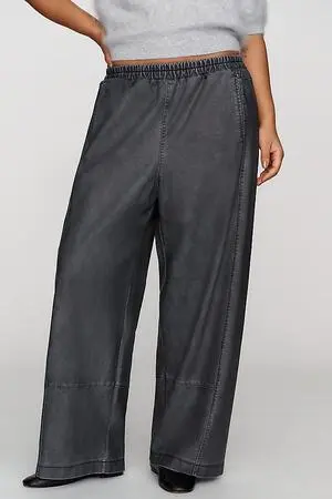 PILCRO Izzie Relaxed Faux Leather Pull On Barrel Pants