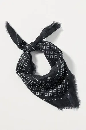 WYETH 100% Cashmere Bandana Scarf Black