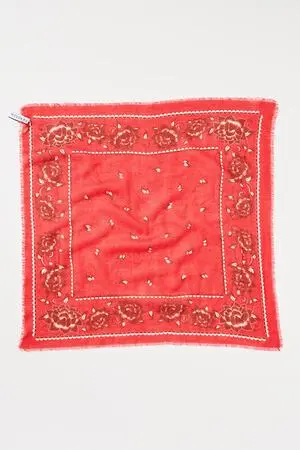 WYETH 100% Cashmere Bandana Scarf - Red