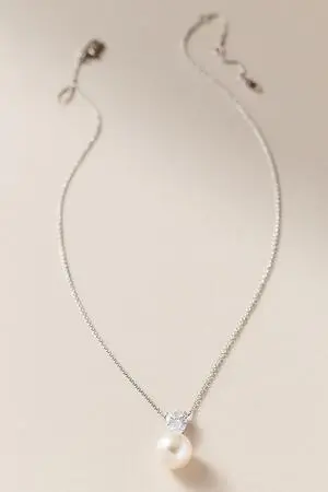 NADRI Margot Double Drop Crystal Pearl Pendant Necklace