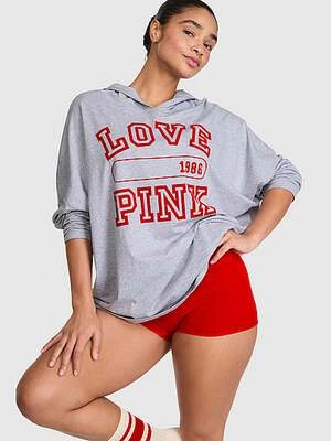Pink Campus Cotton™ Drop-shoulder Hoodie - Grey
