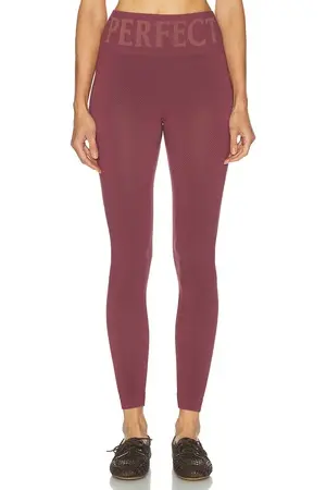 Perfect Moment Thermal Legging In Burgundy - Wine