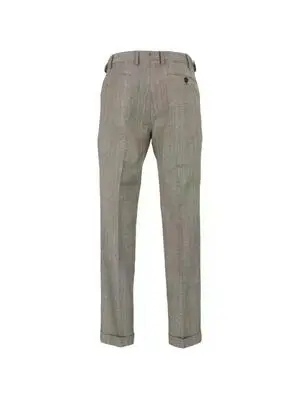 BERWICH Check-pattern Pleated Trousers