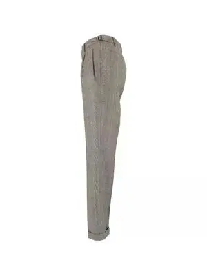 BERWICH Check-pattern Pleated Trousers
