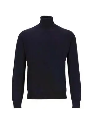 Alpha Studio Roll-neck Wool Sweater - Blue