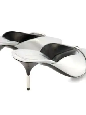 Versace Buckle-detail Metallic Sandals