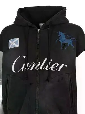 PROTOCOL INDEX Cuntier Distressed Zip-up Hoodie