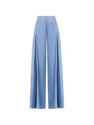 GEMY MAALOUF Pleated Palazzo Pants - Blue