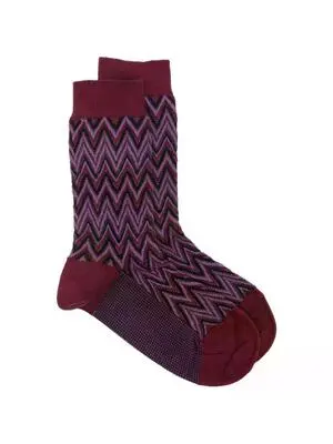 Missoni Zigzag-knit Socks - Red