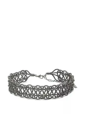 Peserico Woven Chain Choker Necklace - Black