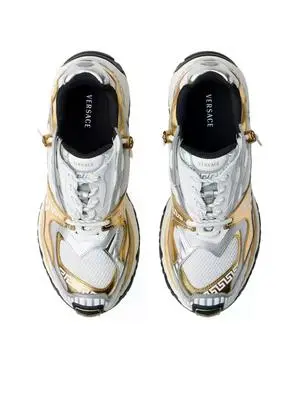 Versace Icaro Metallic Mesh & Leather Sneakers