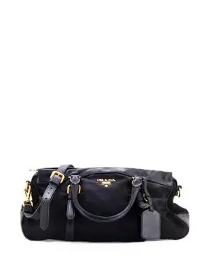Prada Convertible Belted Tessuto With Leather Large Satchel