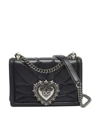 Dolce & Gabbana Medium Devotion Quilted Shoulder Bag - Black