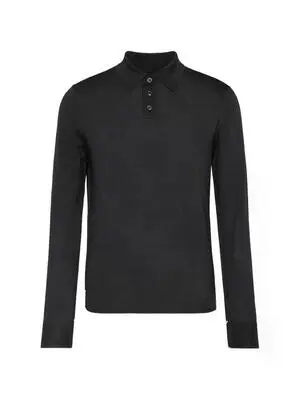 MAISON MARGIELA Long-sleeve Polo Shirt - Black