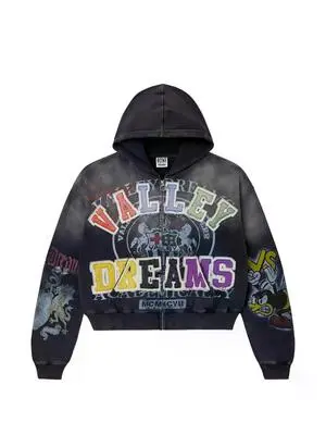 VALE FOREVER Patchwork Faded Hoodie - Black