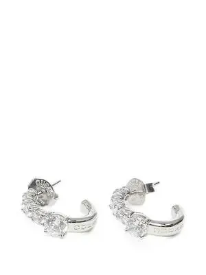 Guess Crystal-embellished Hoop Earrings - Silver