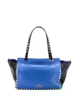 Valentino Garavani Rockstud Soft Leather Small Tote Bag - Blue