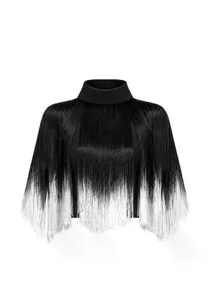 GEMY MAALOUF Tassel-embellished High-neck Dress - Black