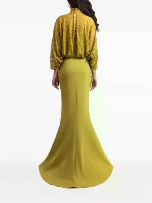GEMY MAALOUF Guipure-lace High-neck Top