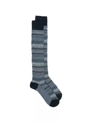 Missoni Zigzag-knit Socks - Blue