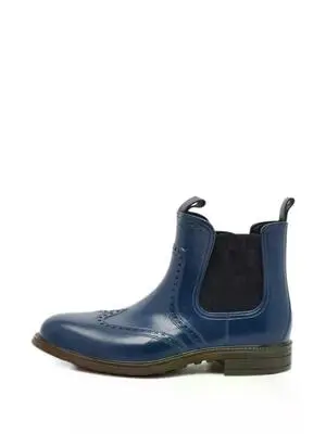 FERRAGAMO Boston Brogue Chelsea Boots - Blue