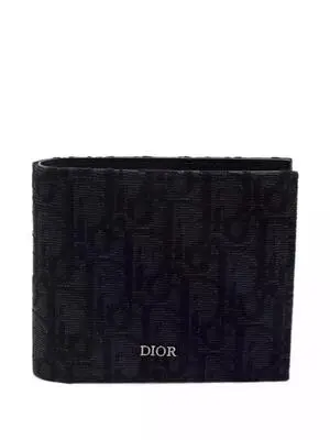 Dior 2024 Oblique Jacquard Bifold Wallet - Black