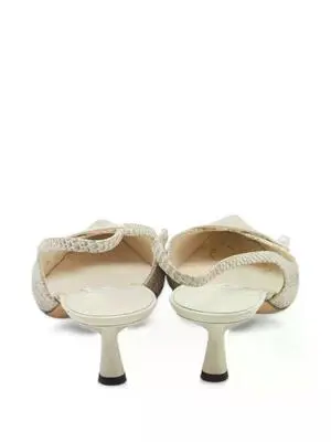 JIMMY CHOO Amita Snake-print Leather Slingback Pumps