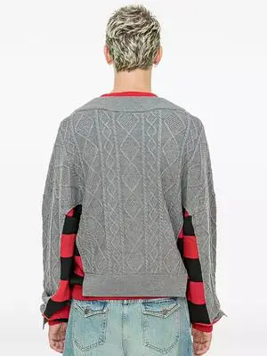 EGONLAB Cable-knit V-neck Sweater
