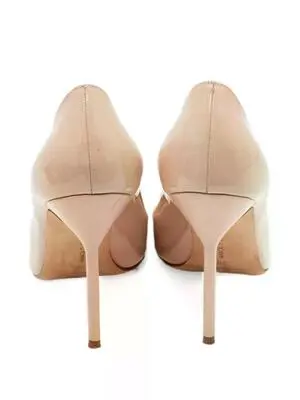 Manolo Blahnik Bb Patent Leather Pointed-toe Pumps - Neutrals