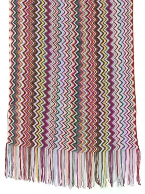 Missoni Zigzag Fringed Scarf - Red
