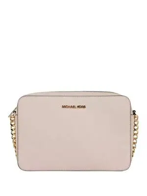 Michael Kors Large Jet Set Leather Crossbody Bag - Neutrals