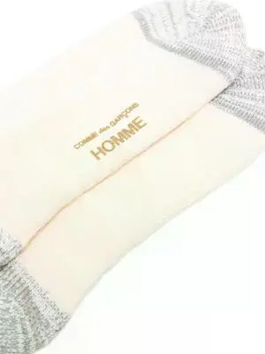 Comme Des Garçons Striped Ribbed Socks - Neutrals