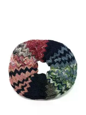 Missoni Zigzag-knit Scrunchie - Blue